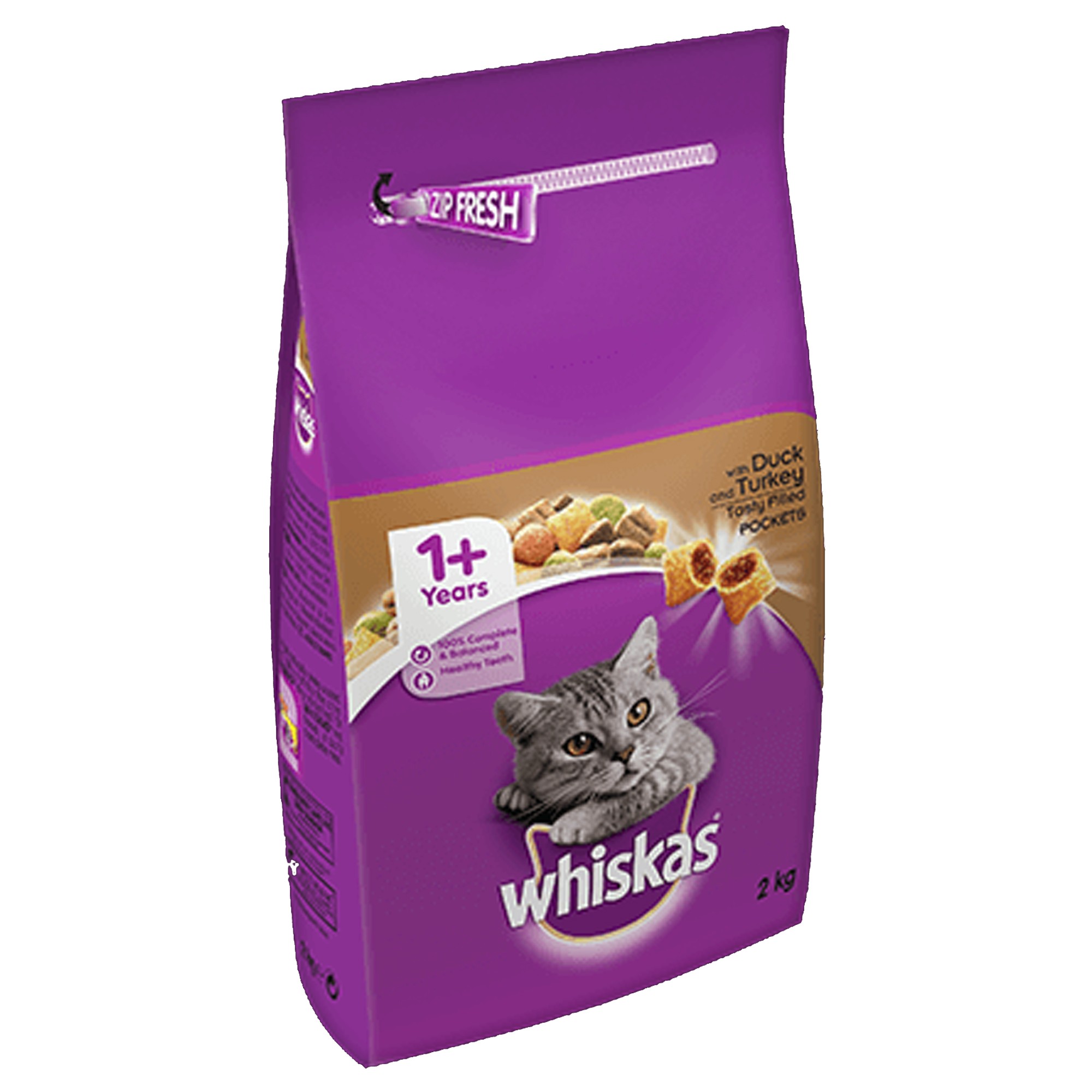 Whiskas 1+ Dry Cat Food (Duck & Turkey) 2kg - Wychanger Barton