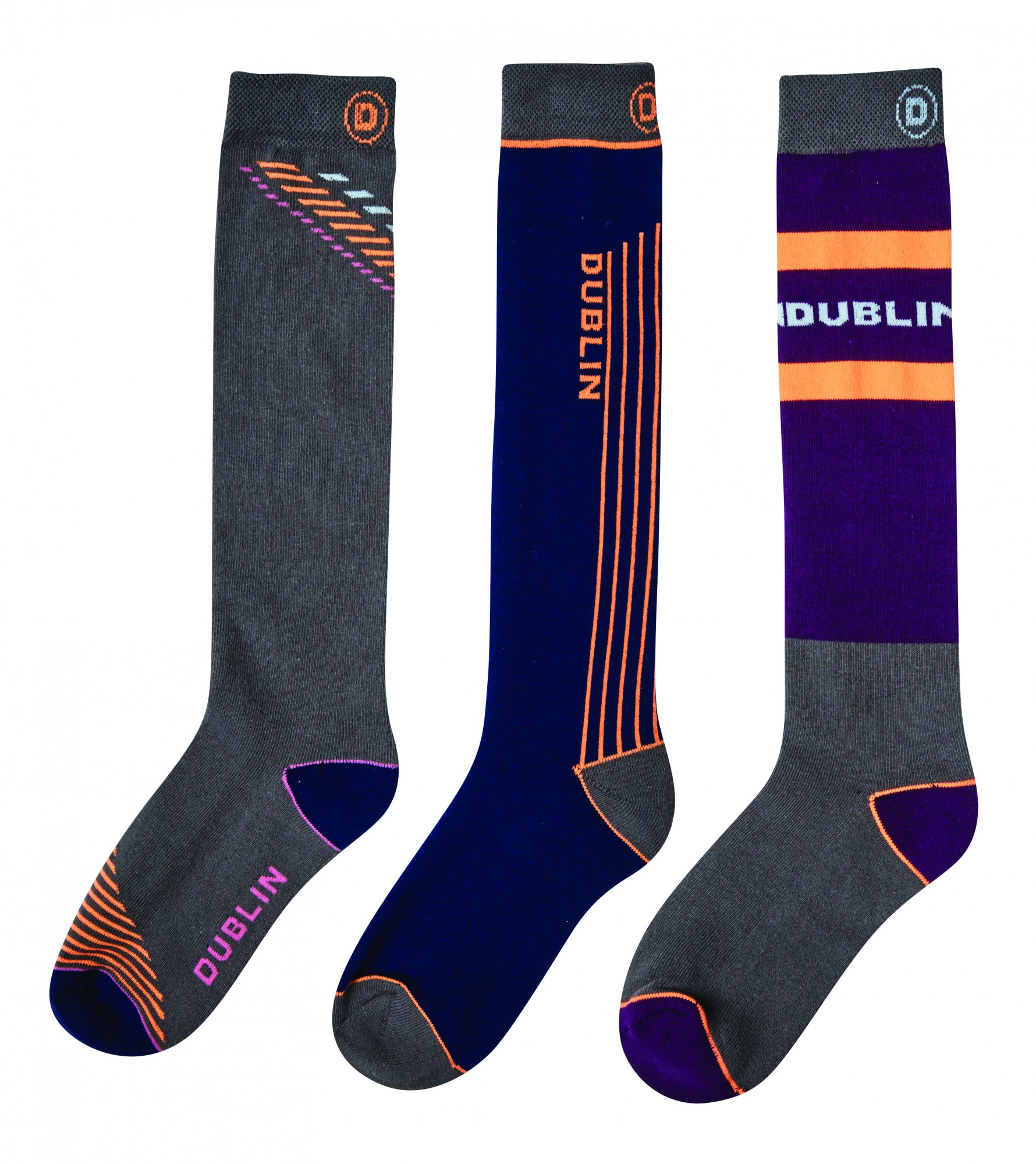 Dublin Adults 3 Pack Socks (Blue Indigo Neon) - Wychanger Barton