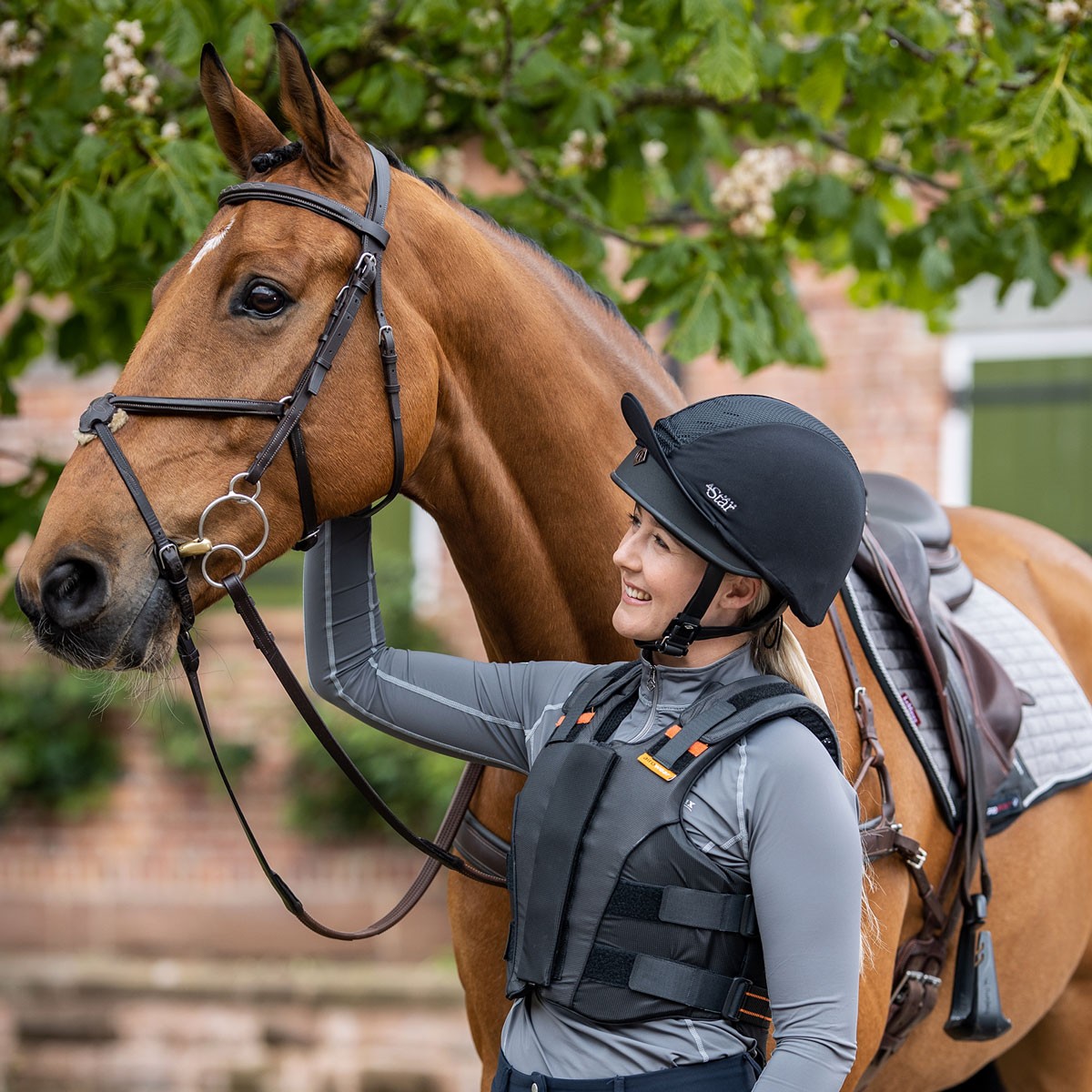 Charles Owen 4 Star Jockey Helmet (Black) - Wychanger Barton