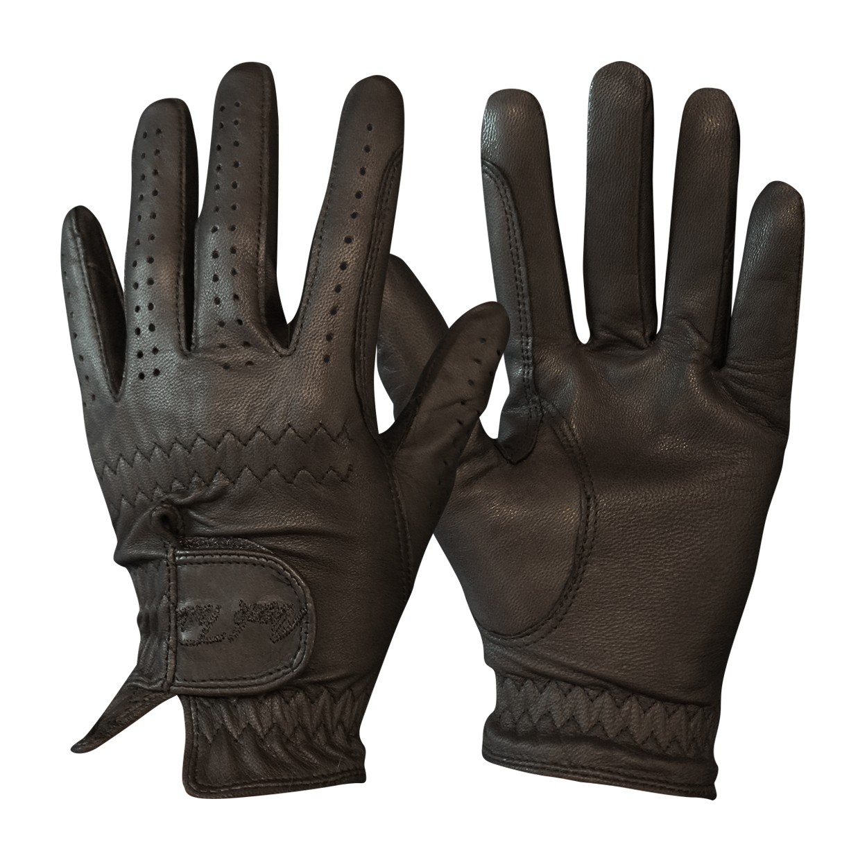 Mark Todd Adults Leather Riding/Show Gloves Dark Brown - Wychanger Barton
