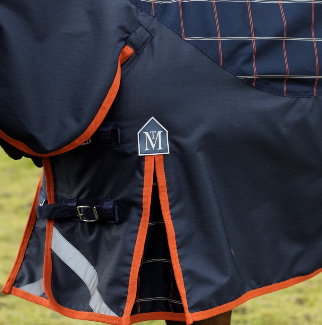 Mark Todd Mediumweight Combo Turnout Rug Navy/Orange/Beige - Wychanger ...